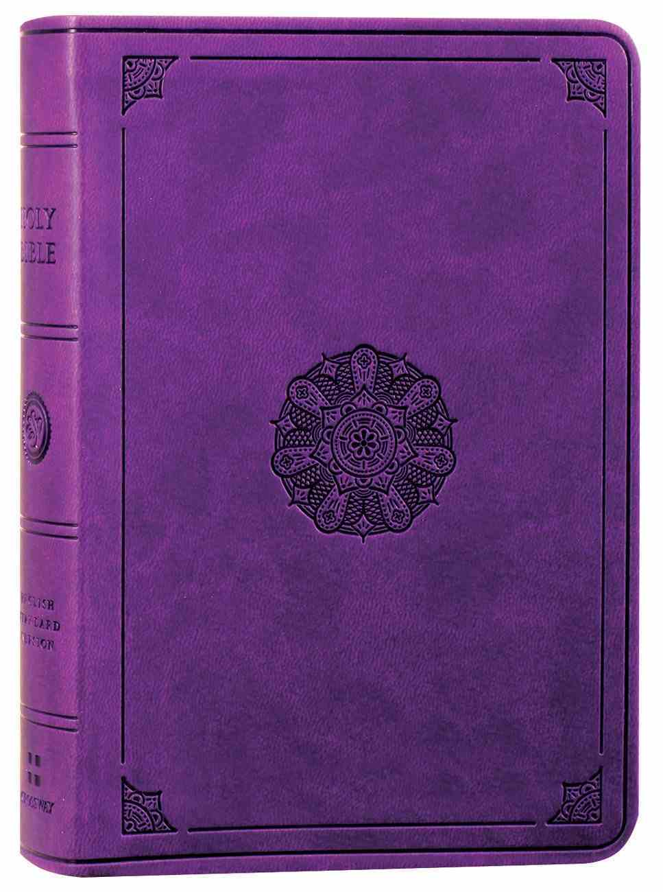 ESV Value Large Print Compact Bible Lavender Emblem Design Black esv-value-large-print-compact-bible-lavender-emblem-design-black